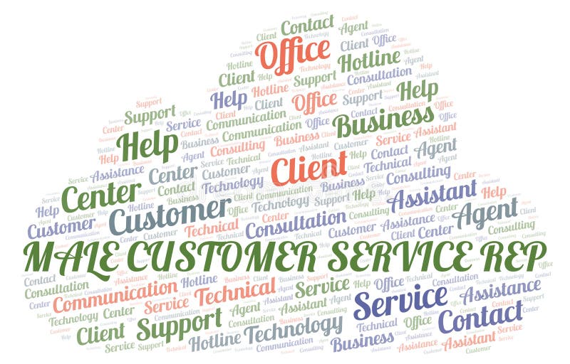 Male Customer Service Rep Word Cloud. Stock Illustration - Illustration ...