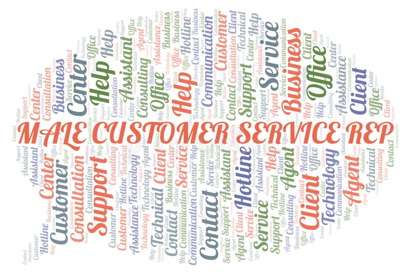 Male Customer Service Rep Word Cloud. Stock Illustration - Illustration ...
