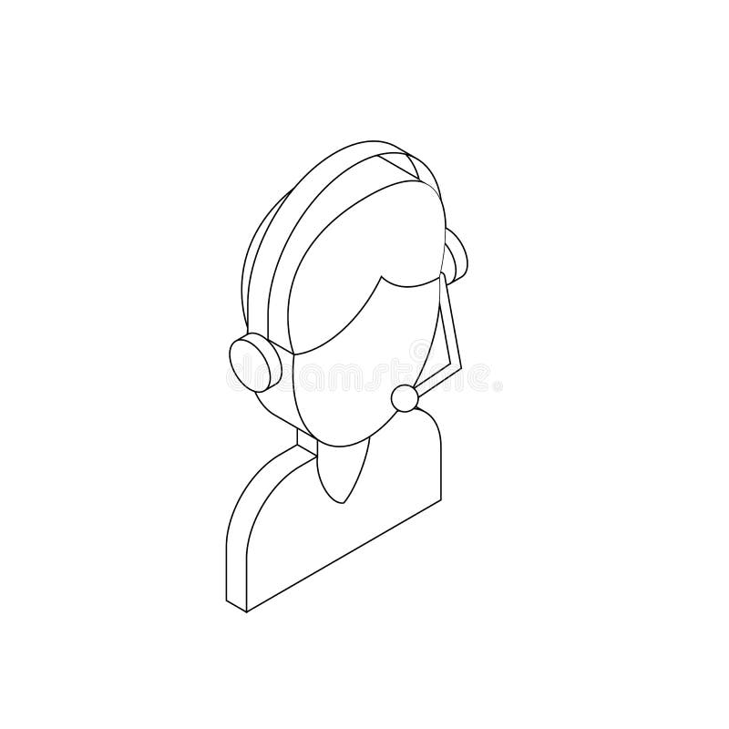 Male Customer Support Operator with Headset Icon Stock Vector ...