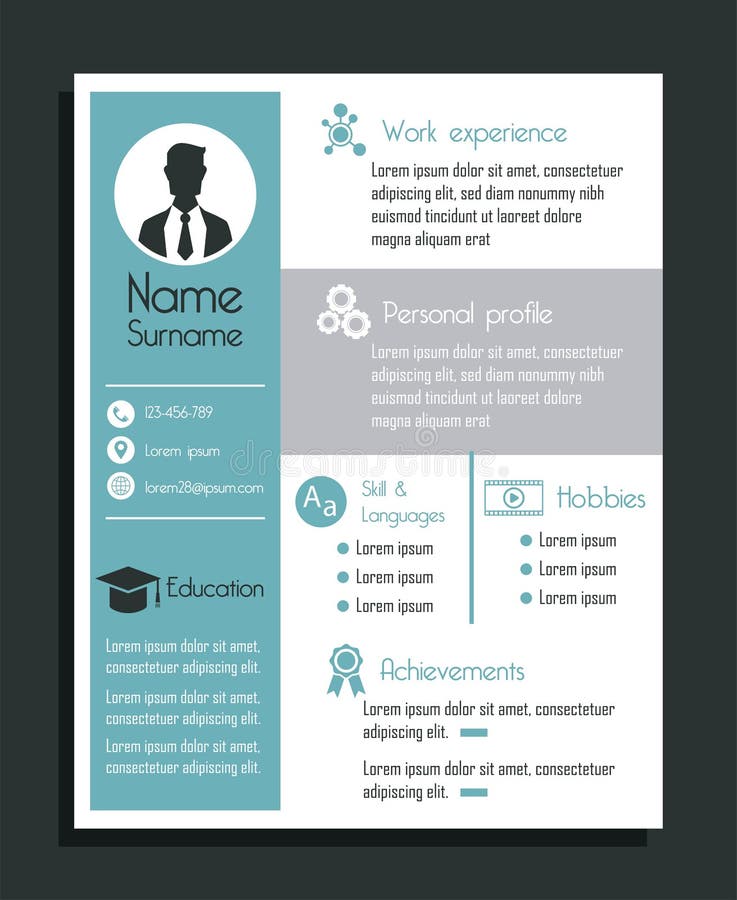 Male cv template stock vector. Illustration of avatar - 215486263