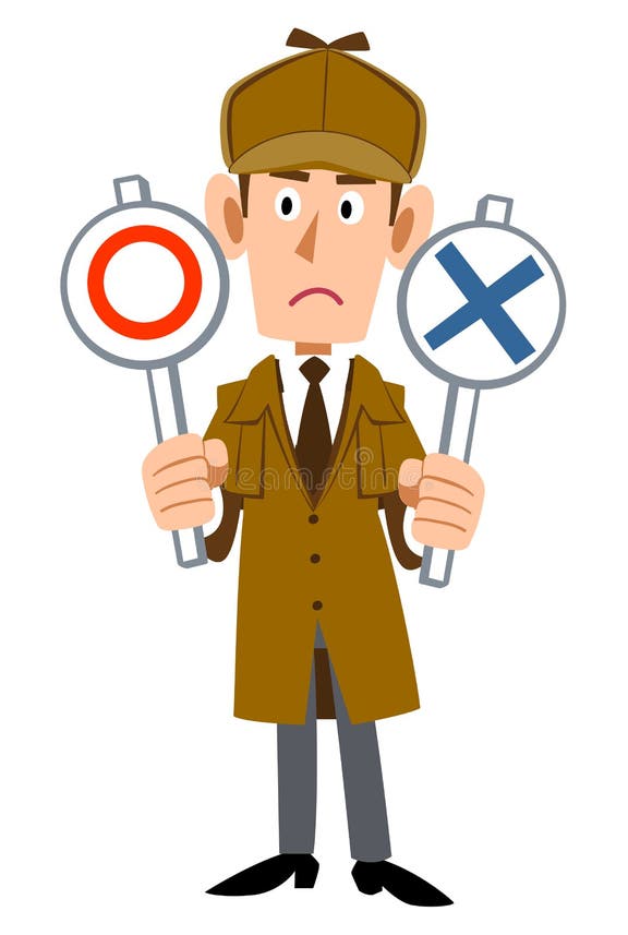 Male Detective Thinking about the Correct Answer Stock Vector ...