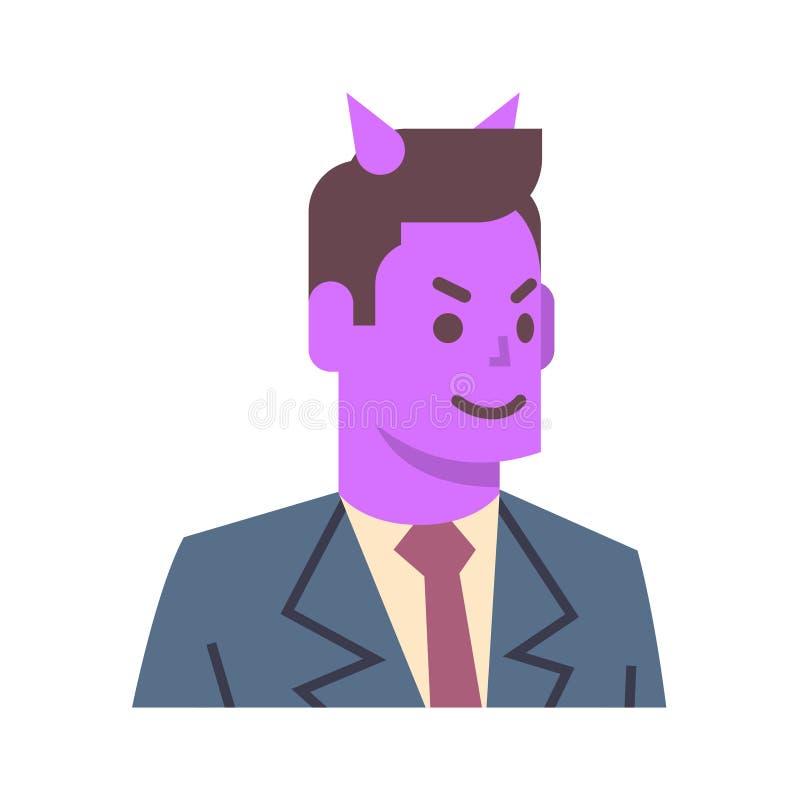 Male Devil Emotion Icon Isolated Avatar Man Facial Expression Concept ...