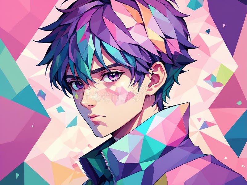 Male Digital Abstract Art Piece Featuring a Geometric Ai Generated ...