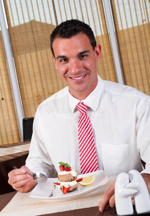 Middle Aged Man Eating Cheesecake Stock Photos - Free & Royalty-Free ...
