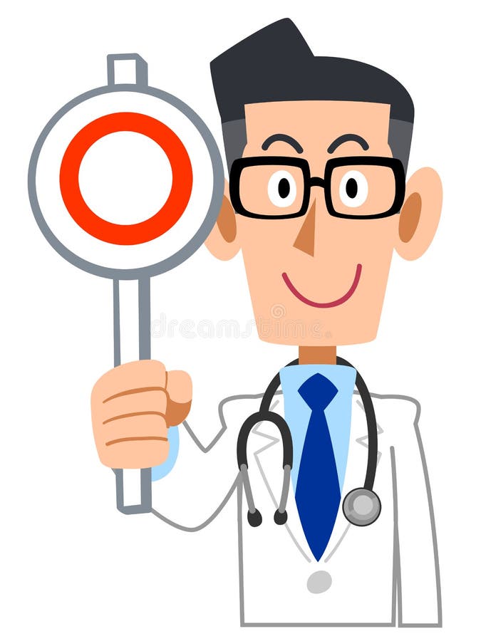 Male Doctor Giving a Correct Answer Tag Stock Vector - Illustration of ...