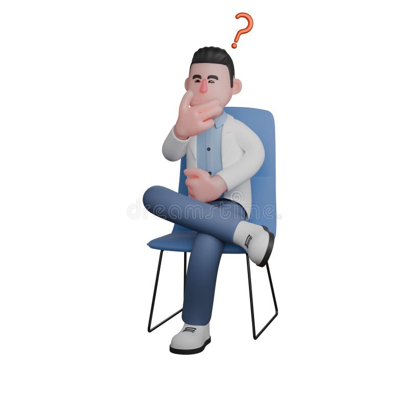 Male Character in Deep Thought Stock Photo - Illustration of deep ...