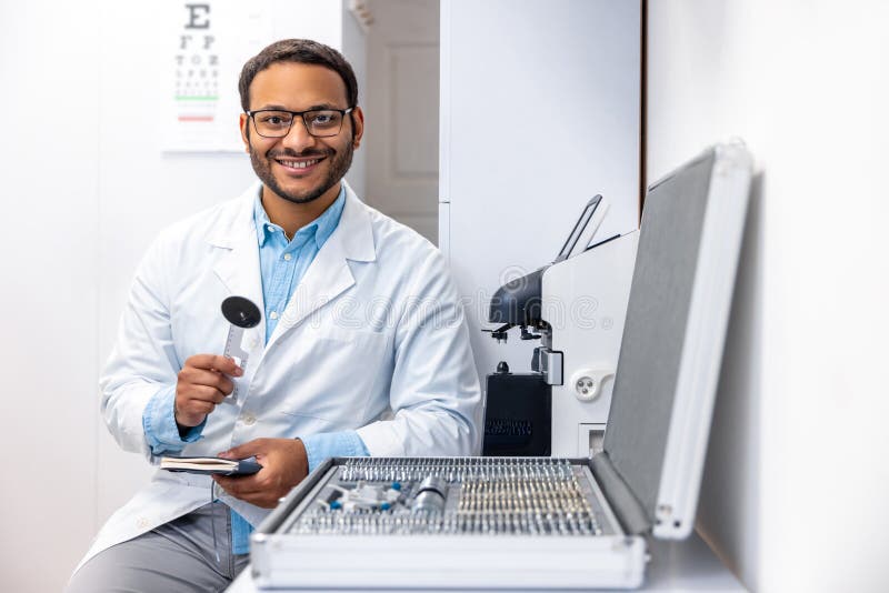 Male Doctor in Lab Coat at His Working Palce Stock Image - Image of ...