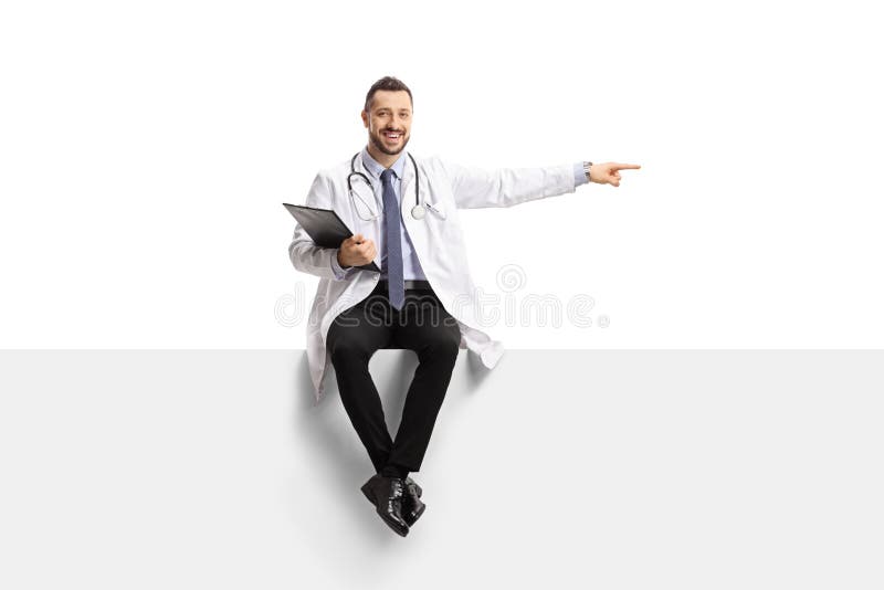 Male Doctor Pointing Blank Panel Stock Photos - Free & Royalty-Free ...
