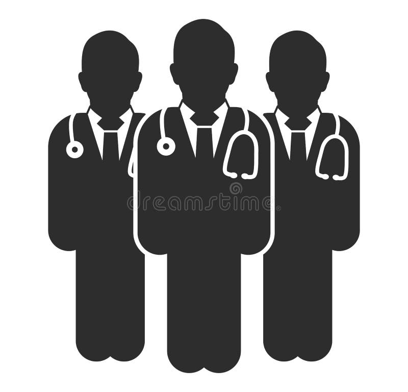 Male Doctor Team Icon. stock vector. Illustration of silhouette - 225052569