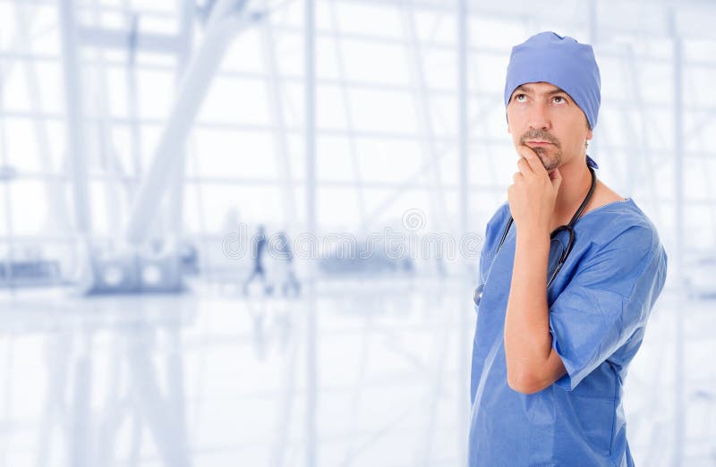 Doctor Thinking at the Hospital Stock Image - Image of medicine, nurse ...