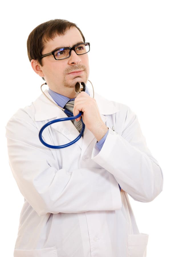 The Doctor Thinks about the Diagnosis Stock Photo - Image of medical ...