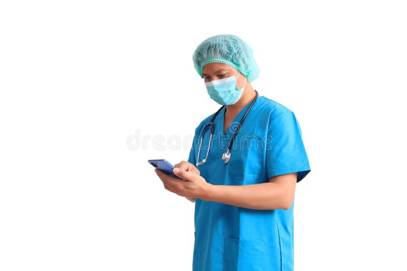 Male Doctor Wearing Blue Suit Stock Photo - Image of corona, medical ...