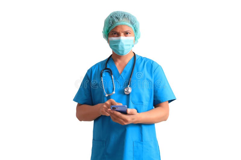 Male Doctor Wearing Blue Suit Stock Photo - Image of young, pandemic ...