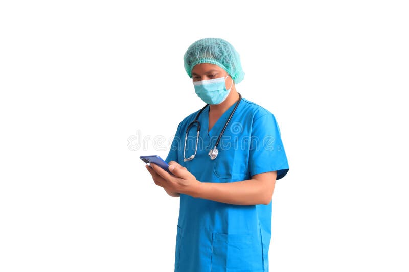 Male Doctor Wearing Blue Suit Stock Photo - Image of medicine, care ...