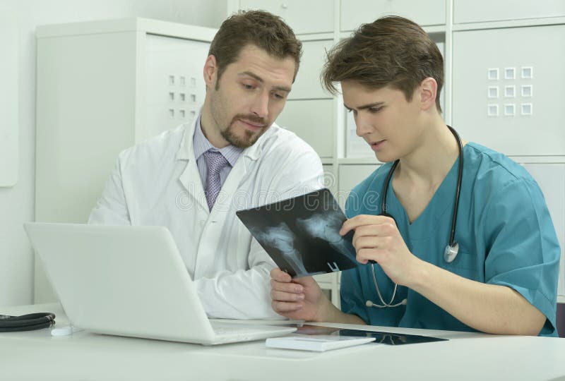 Male Doctors in Medical Office Stock Image - Image of white, workplace ...