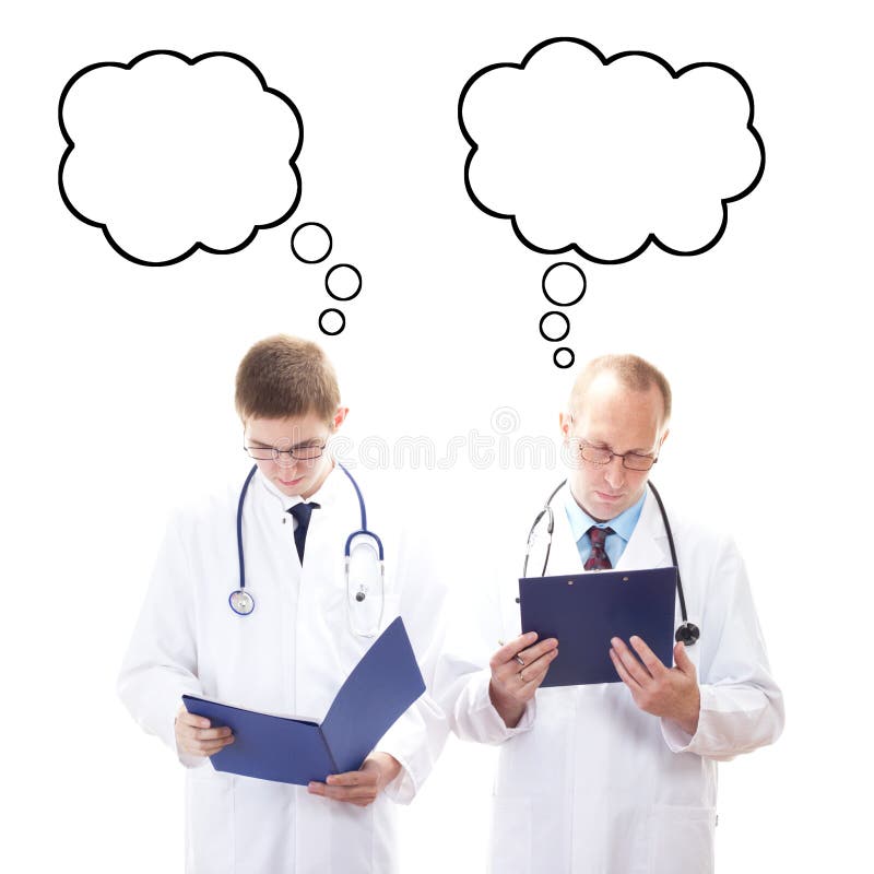 Male Doctors Thinking about Something Stock Image - Image of caucasian ...