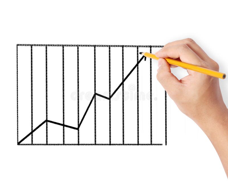 Male drawing a graph stock photo. Image of copy, hand - 43167586