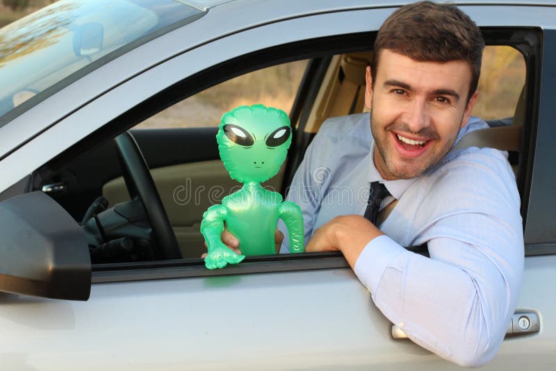 Male Driver Showing an Alien Stock Image - Image of cosmos, discovery ...