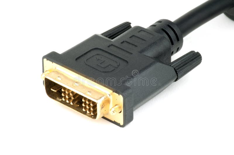 Male DVI cable connector stock photo. Image of television - 38356672