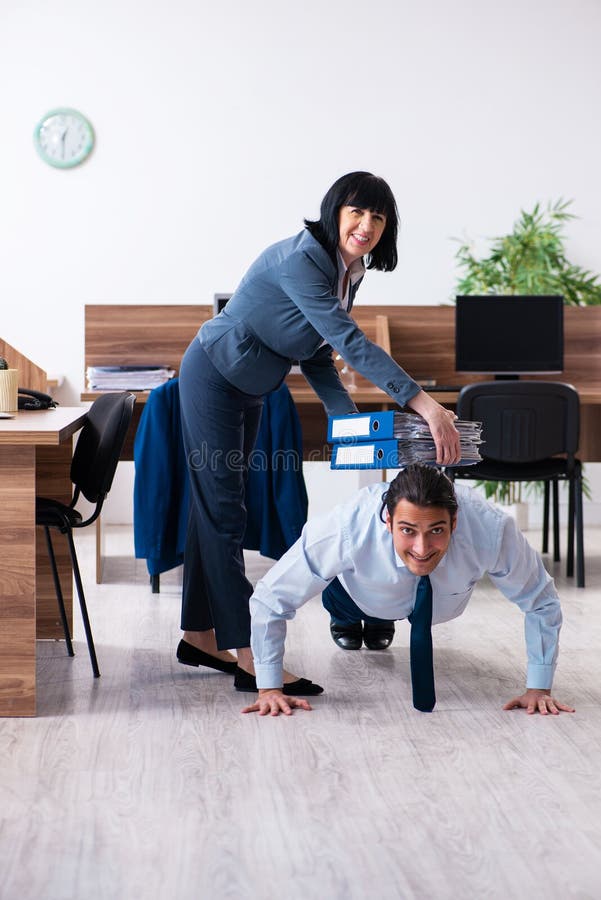 Male Employee Doing Sport Exercises in the Office Stock Photo - Image ...