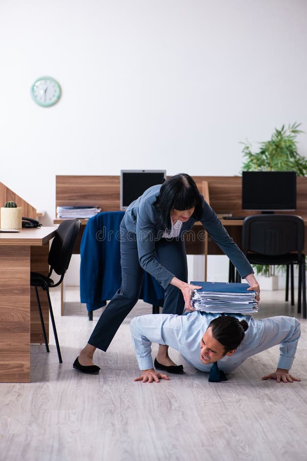 Male Employee Doing Sport Exercises in the Office Stock Image - Image ...
