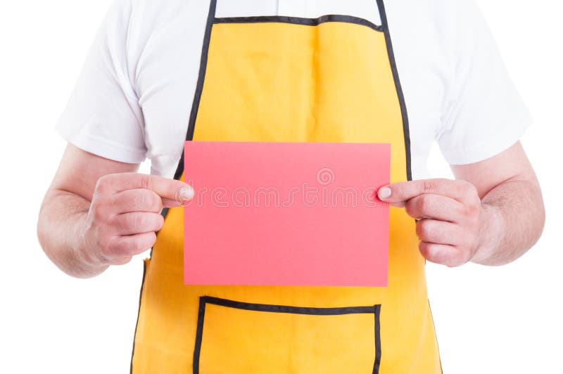 Male Employee Holding Empty Cardboard in Closeup Stock Image - Image of ...