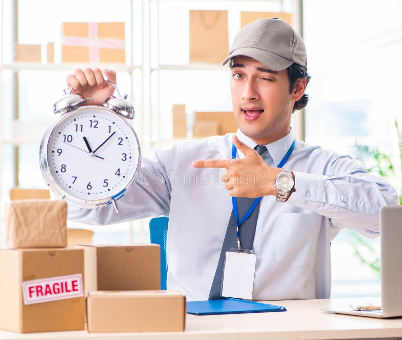 Male Employee Working in Box Delivery Relocation Service Stock Image ...