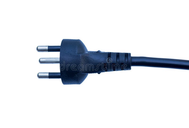 Male End of Electrical Cord on White. Stock Image - Image of 3prong ...