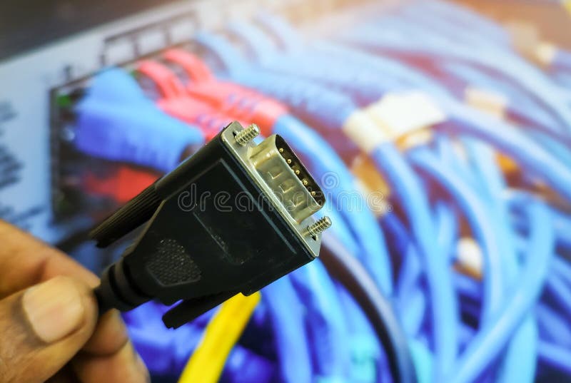 Male End of a VGA Cable Having Nine Pins Stock Image - Image of data ...