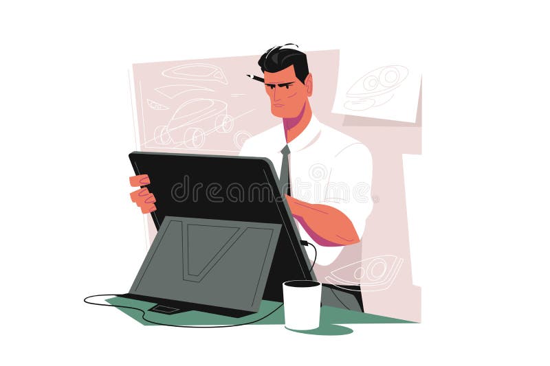 Male Engineer Professional Vector Illustration Stock Vector ...