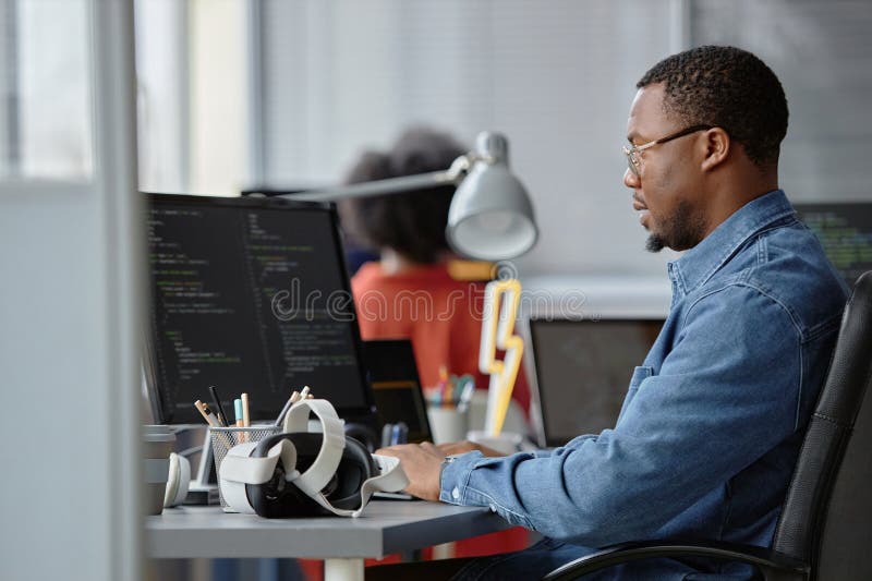 Male it Engineer Developing VR Interaction System Stock Photo - Image of review, type: 333041362