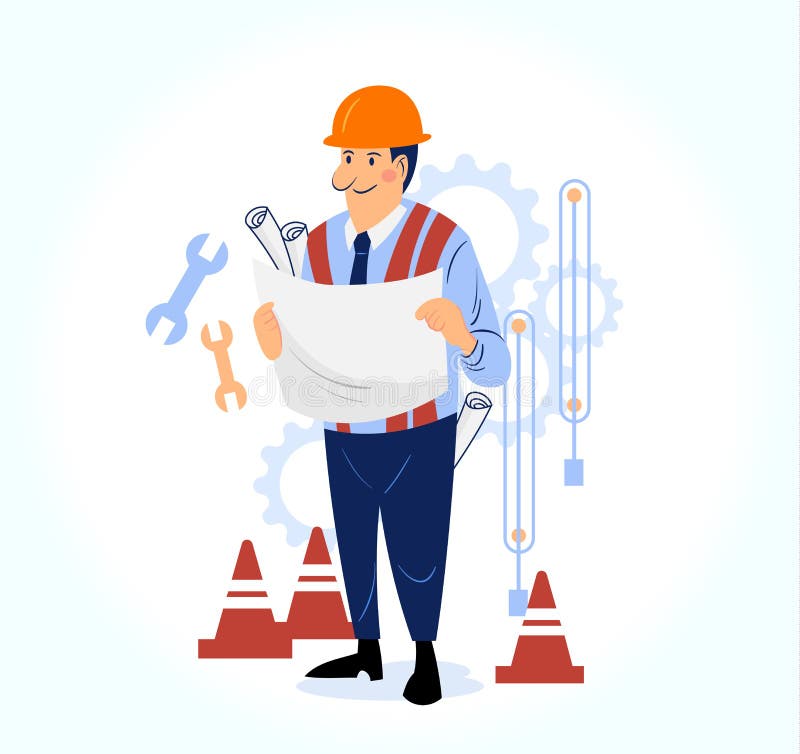 Male Engineer Professional Vector Illustration Stock Vector ...