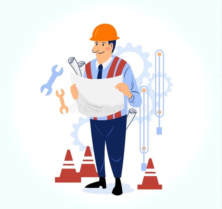 Male Engineer Professional Vector Illustration Stock Vector ...