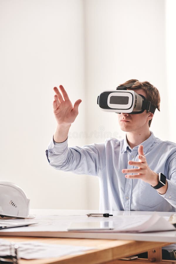 Designing 3D Model of Building with VR Device Stock Photo - Image of ...