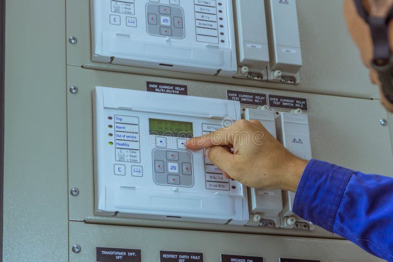 Male Engineers are Checking the Electrical System Working Stock Photo ...