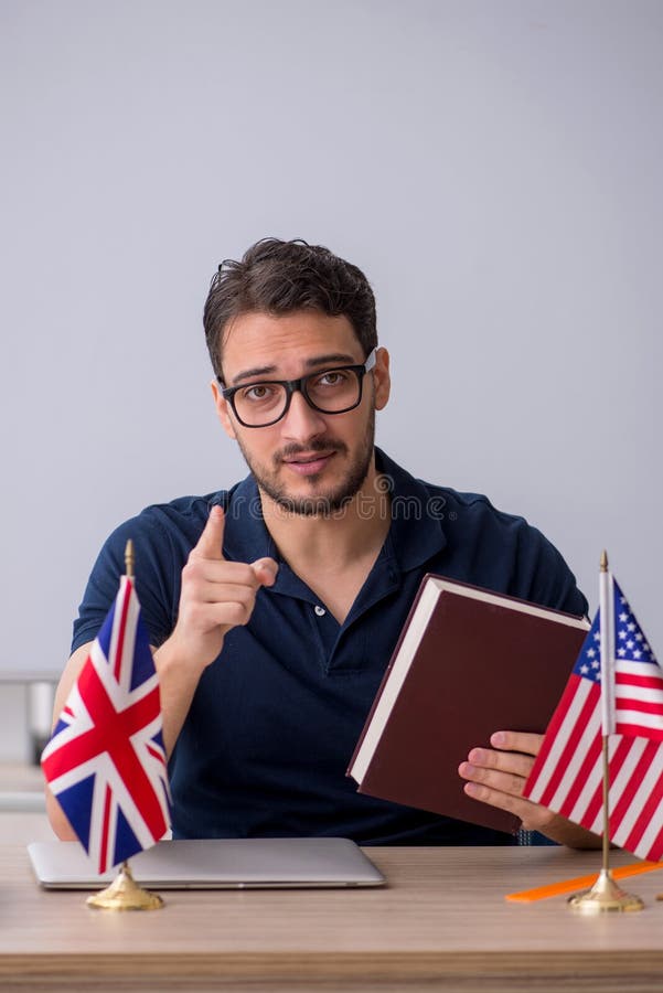 Male English Language Teacher in Front of White Board Stock Photo ...