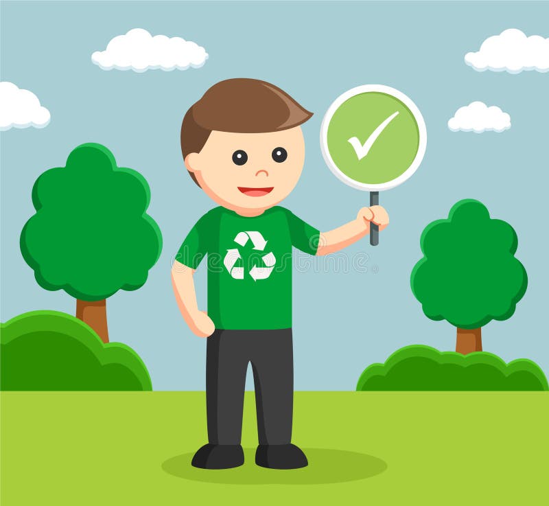 Male Activist Standing with Checklist Sign Stock Vector - Illustration ... Male Activist Standing with Checklist Sign Stock Vector - Illustration ...