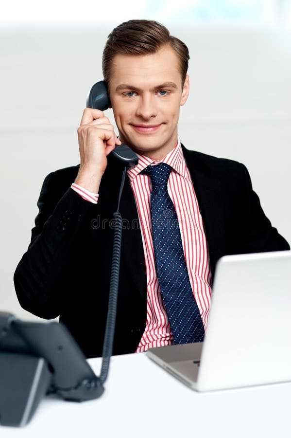 Male Executive on a Business Call Stock Photo - Image of educated ...
