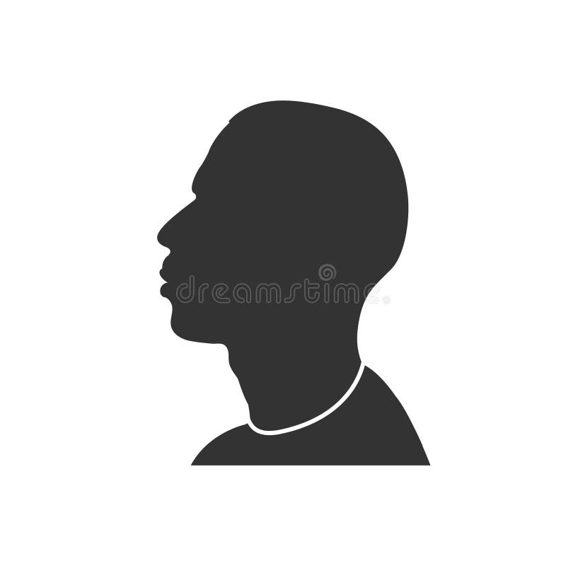Face Man Head Icon Silhouette. Male Avatar Profile Icon. Stock Vector ...