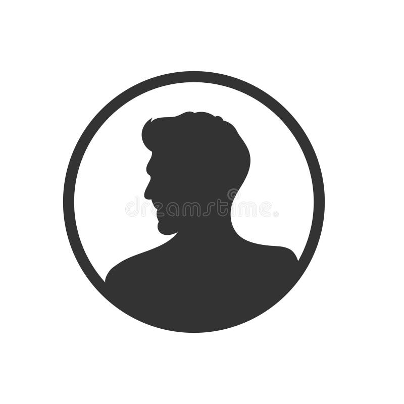 Face Man Head Icon Silhouette. Male Avatar Profile Icon. Stock Vector ...