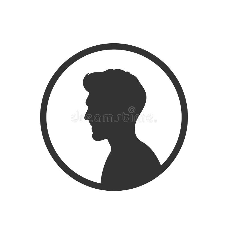 Face Man Head Icon Silhouette. Male Avatar Profile Icon. Stock Vector ...