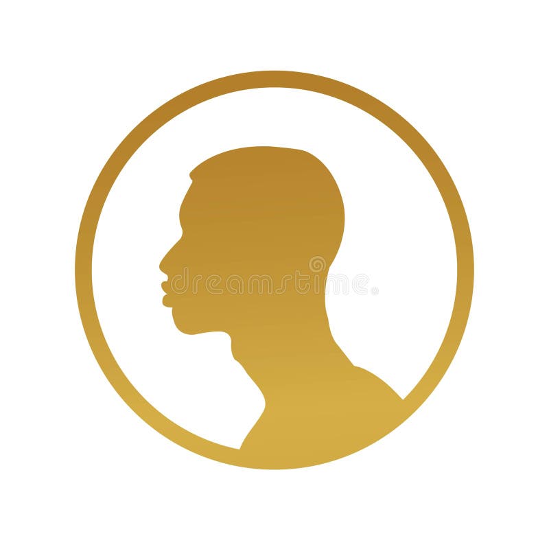 Face Man Head Icon Silhouette. Male Avatar Profile Icon. Stock Vector ...