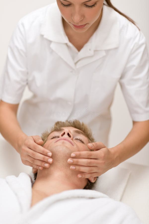 Male facial massage stock photo. Image of hands, modern - 16289232