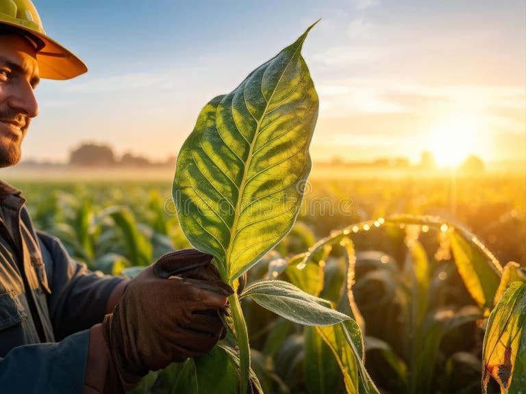 Male Farmer in Field of Corn Make Stock Illustration - Illustration of ...
