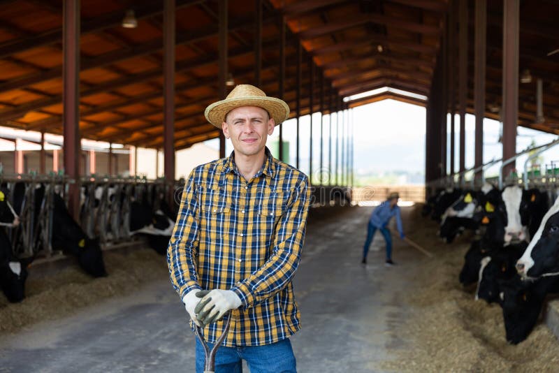 Male Farmer Posing at Cowshed on Farm Stock Photo - Image of enjoyment ... Male Farmer Posing at Cowshed on Farm Stock Photo - Image of enjoyment ...