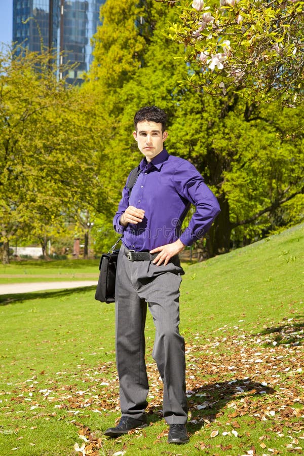 Male Fashion Model with a Bag Stock Image - Image of fashion, fresh ...