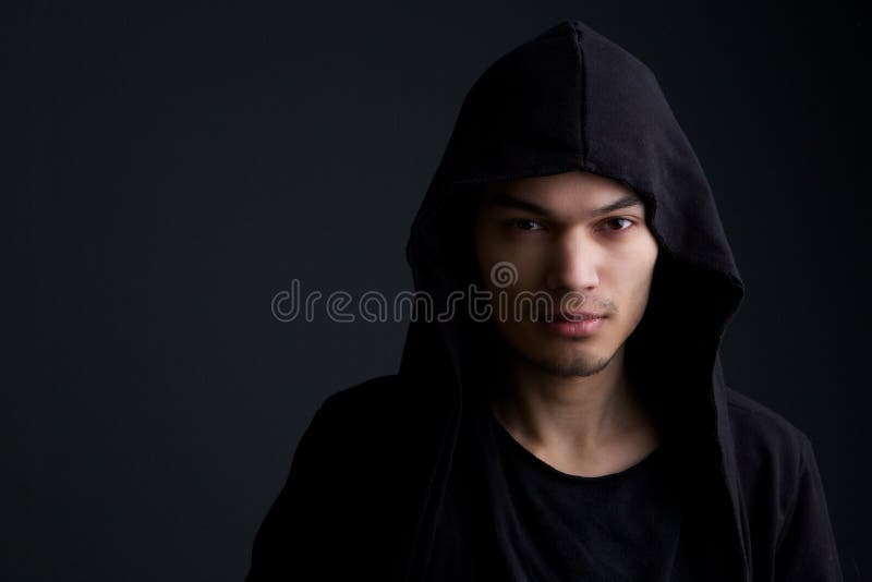 Intimidating Young Man with Scarf Covering Face Stock Photo - Image of ...