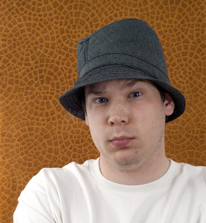 Man Wearing Fedora stock image. Image of collared, male - 9212699