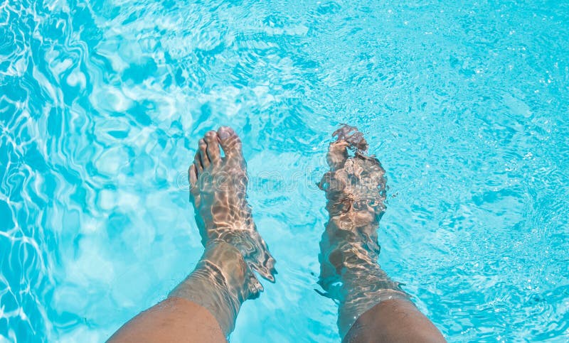 Male Feet Dipping in the Water Stock Photo - Image of chilling, hang ...