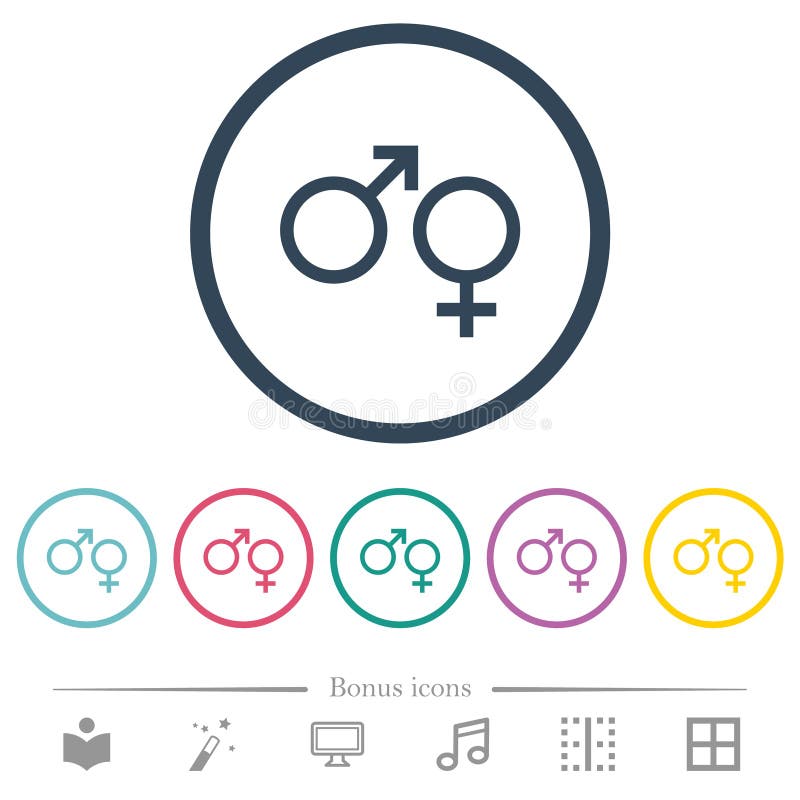 Male and Felmale Gender Symbols Flat Color Icons in Round Outlines ... Male and Felmale Gender Symbols Flat Color Icons in Round Outlines ...